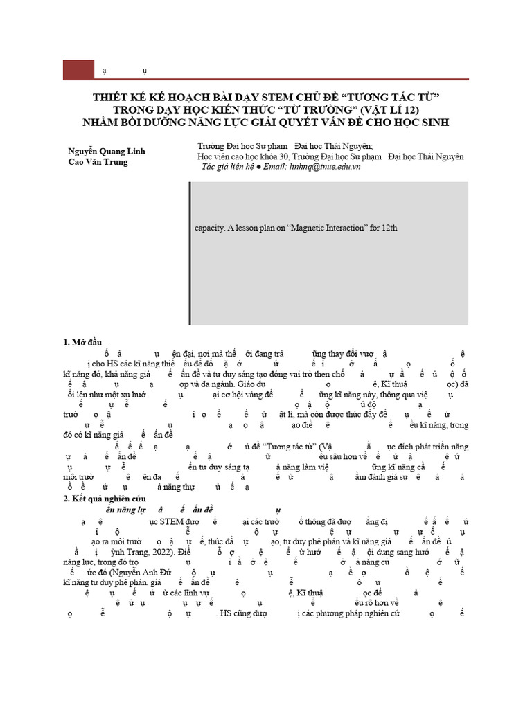 Thit K K Hoch Bi Dy Stem CH TNG TC T Trong Dy HC Kin THC T TRNG VT L 12 NHM Bi DNG NNG LC Gii ...