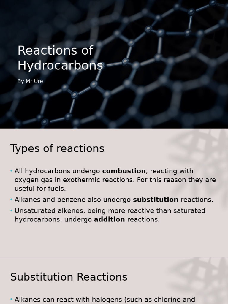 Reactions of Hydrocarbons | PDF | Alkene | Chemical Reactions