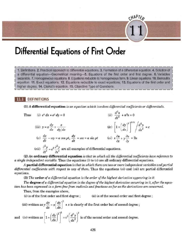 Differential Equations of First Order | PDF