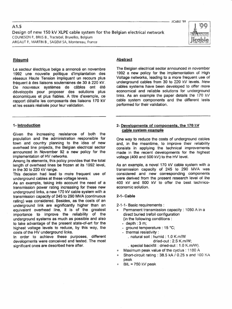 Power Cable Routine Test | PDF