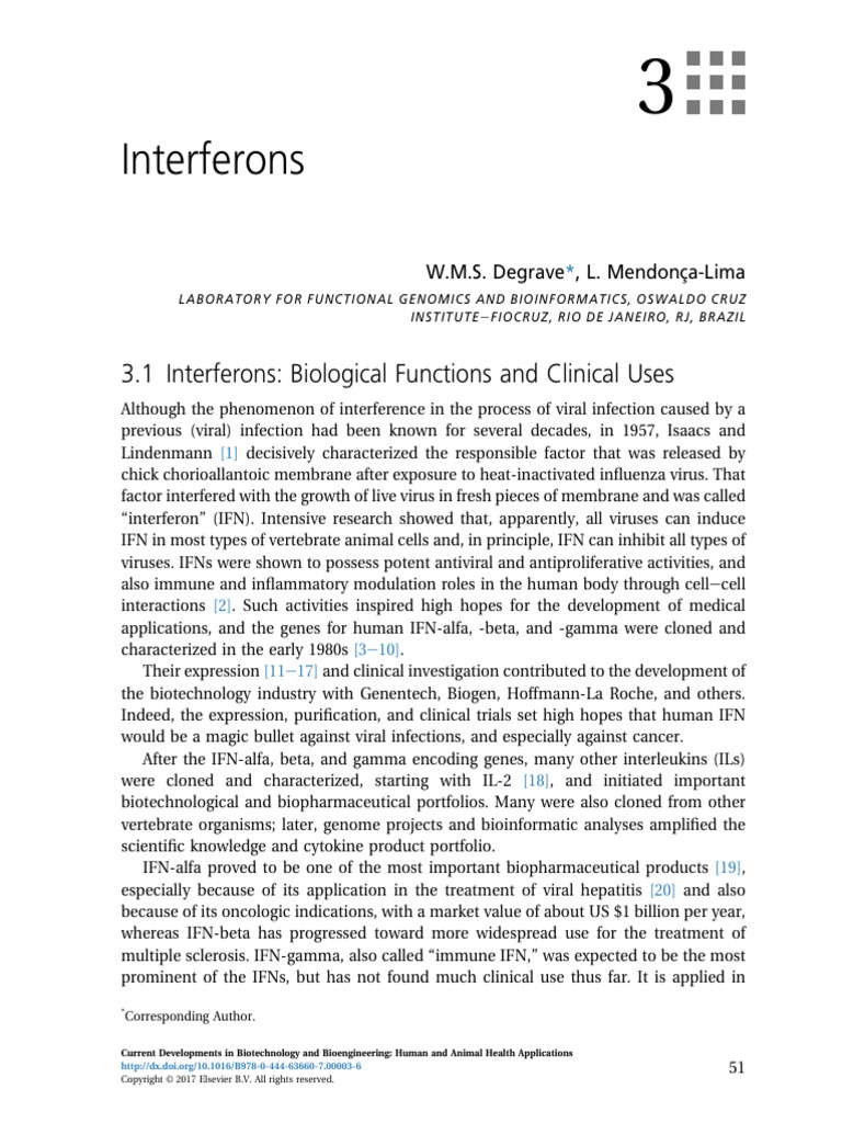 3 Interferons - 2017 - Current Developments in Biotechnology and Bioengineering | PDF ...