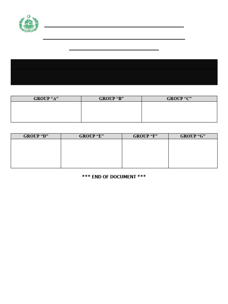 Pms-Optional Subjects Groups | PDF