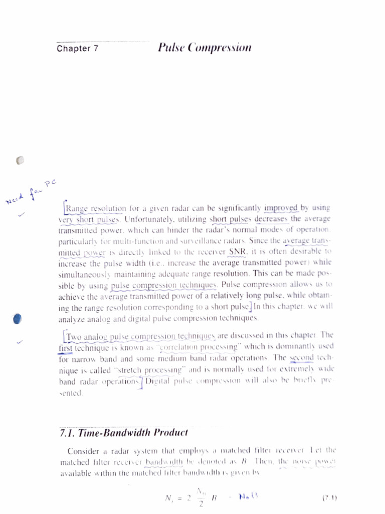 RSE Unit 4 - Pulse Compression | PDF | Signal To Noise Ratio | Frequency Modulation