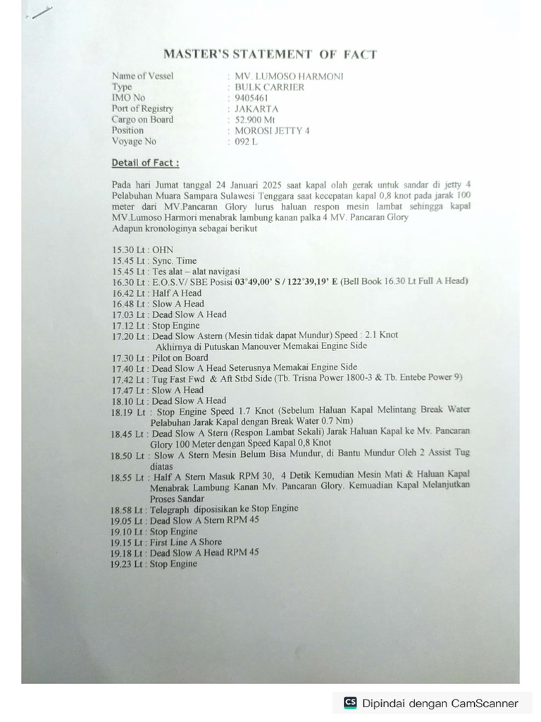 Statement of Fact Lumoso Harmoni 24012025 | PDF
