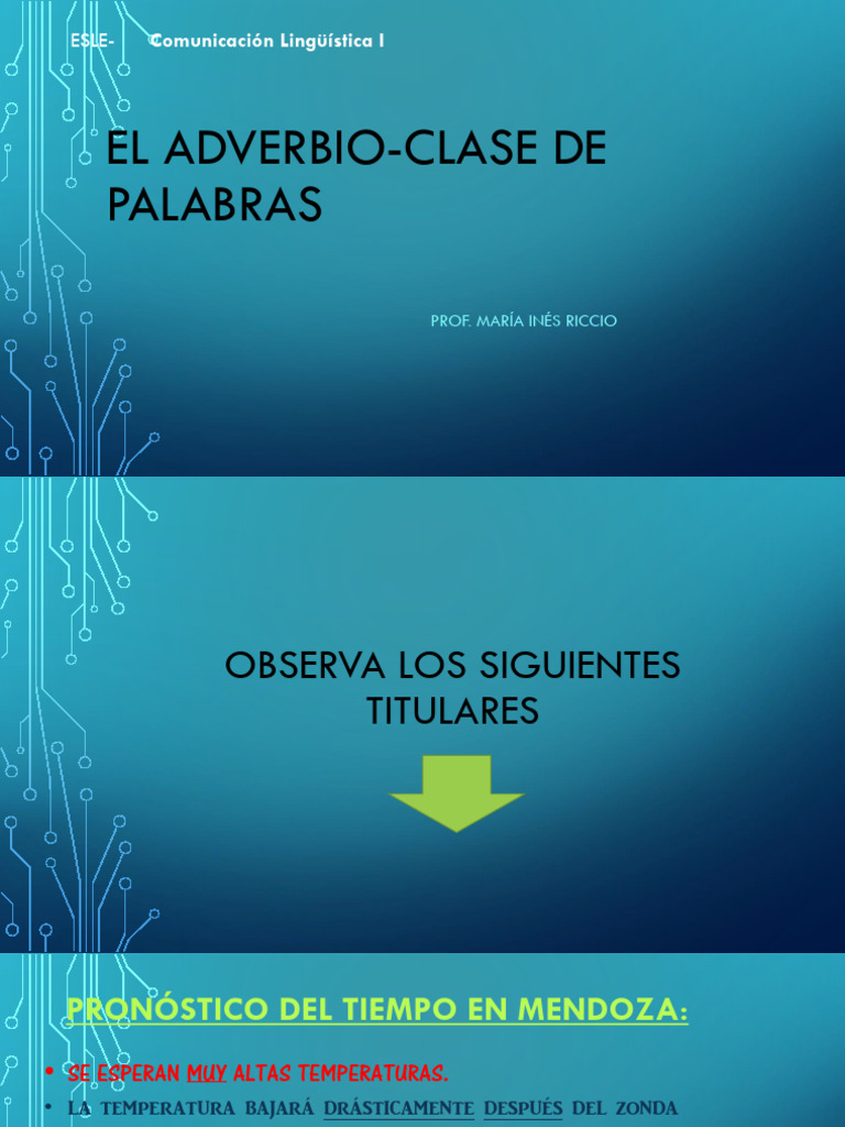 El Adverbio | PDF | Adverbio | Semántica