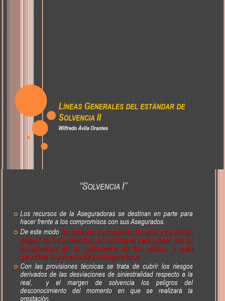 Líneas Generales de SOLVENCIA II Primera Parte. | PDF | Seguro | Póliza ...