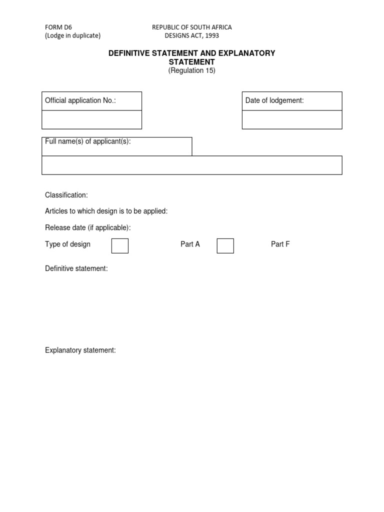 Definitive Statement and Explanatory Statement: Form D6 Republic of ...
