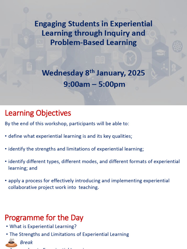 Engaging Students in Experiental Learning Through Inquiry and Problem ...