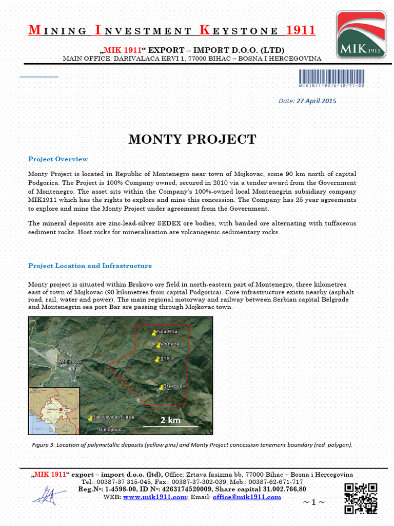 Monty Project Overview and Geology | PDF | Ore | Mining