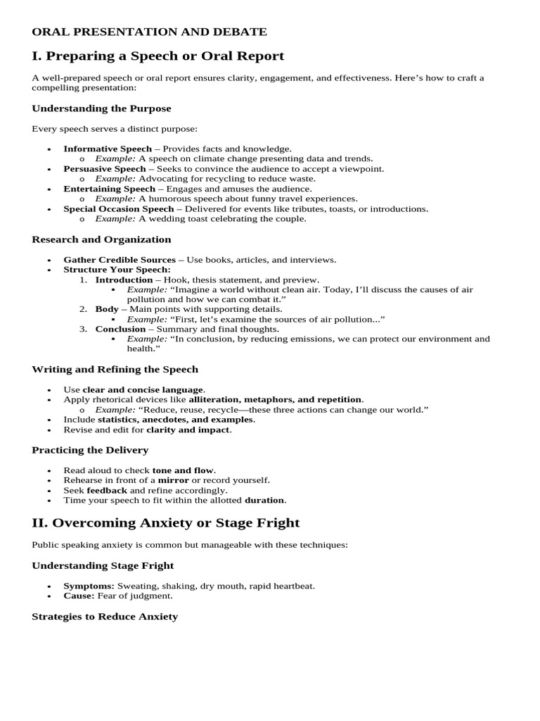 G2 Oral Presentation and Debate | PDF | Public Speaking | Communication