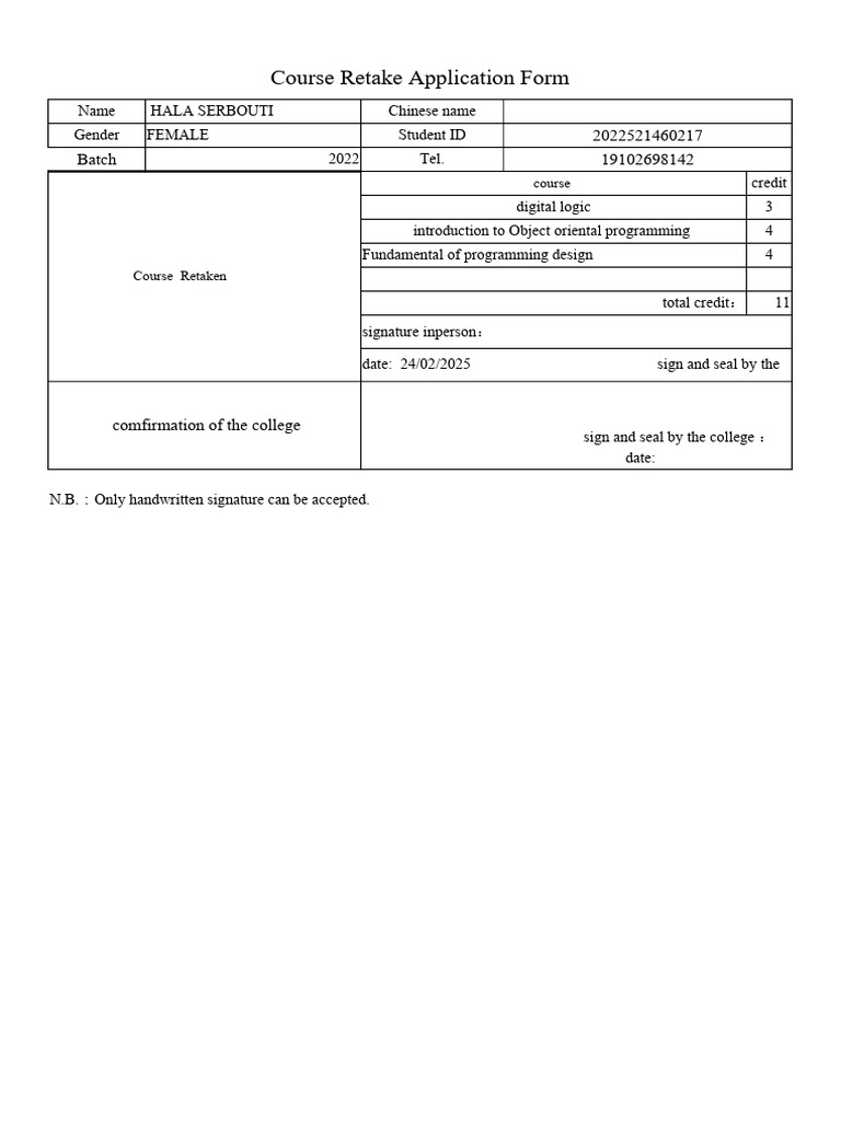 Copy of Course Retake hala serbouti （format） (副本) (副本) | PDF