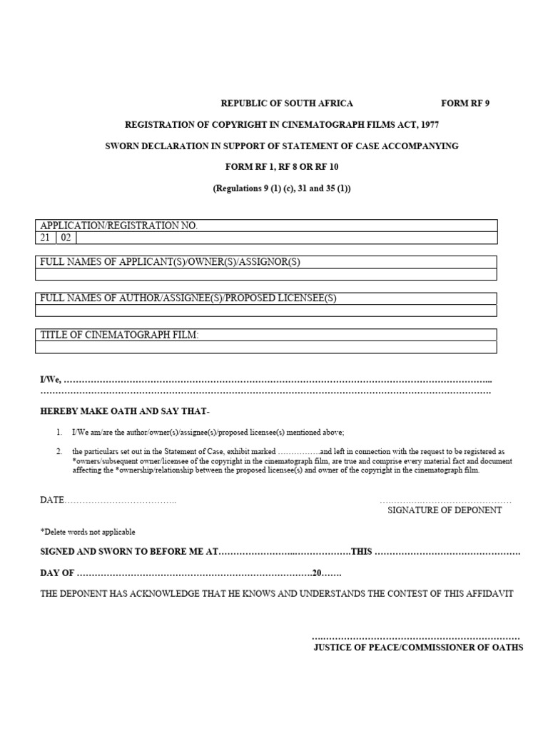 Application/Registration No. 21 02 Full Names of Applicant (S) /owner ...