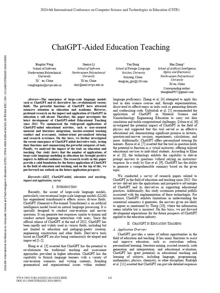 ChatGPT-Aided_Education_Teaching | PDF | Science