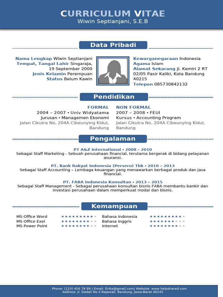 Contoh CV 1 | PDF