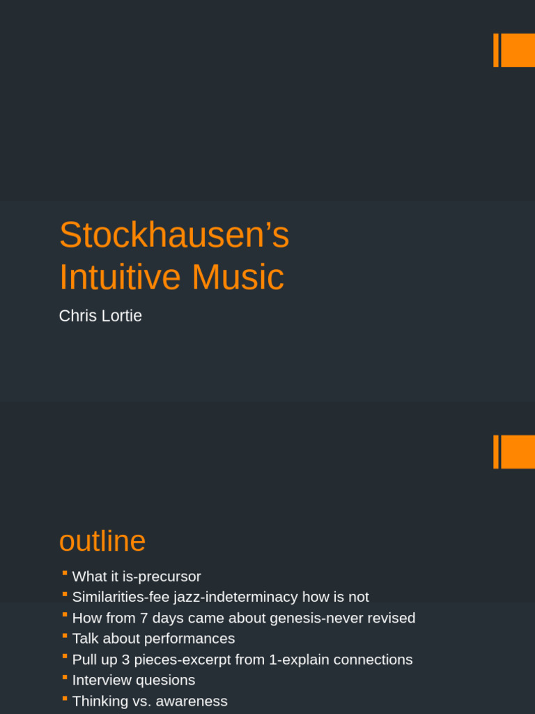 Stockhausen's Intuitive Music | PDF