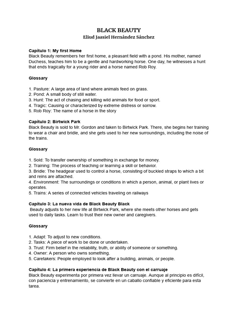 Black Beauty - Resoomed Complete | PDF | Black Beauty