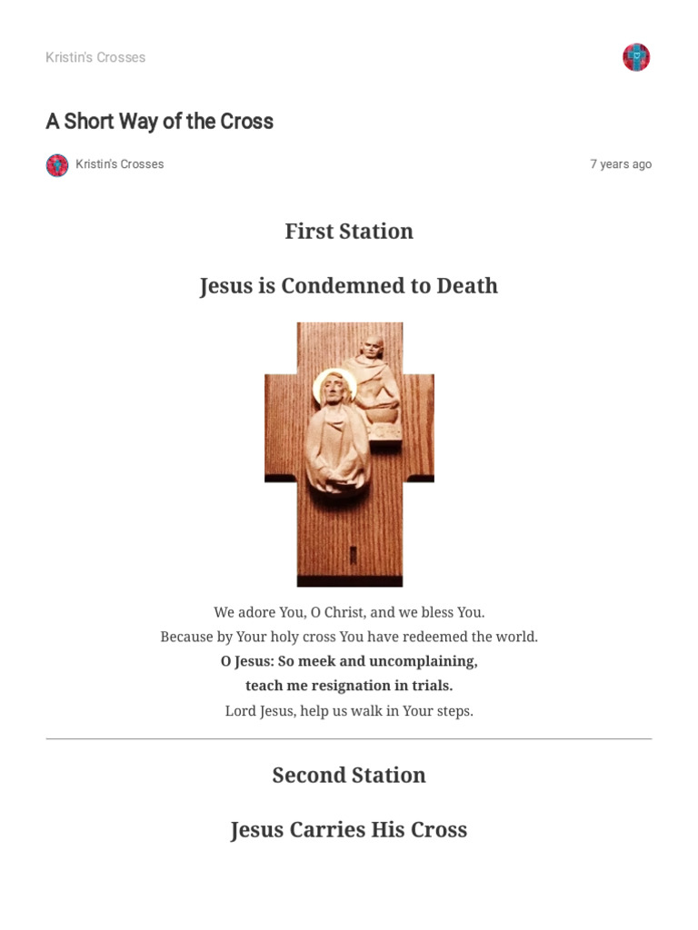 A Short Way of the Cross Prayers | PDF | Jesus | Stations Of The Cross