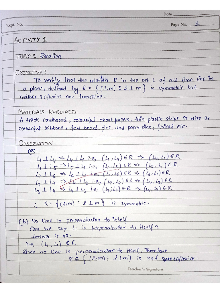CLASS -XII MATHEMATICS ACTIVITY | PDF