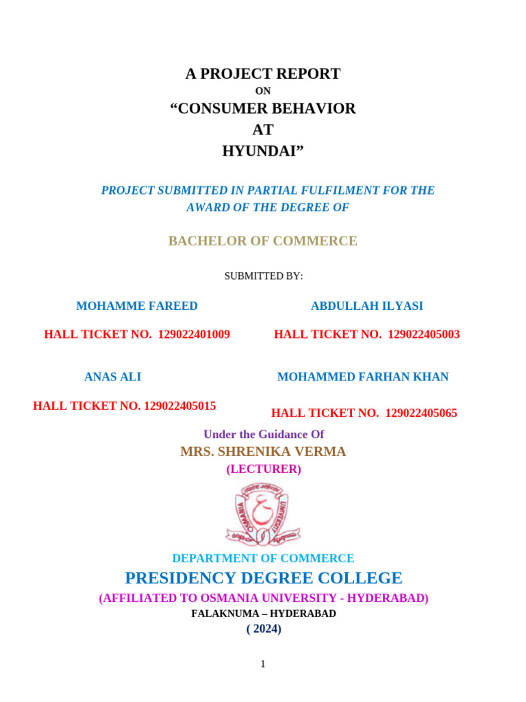 Consumer behavior project | PDF | Sampling (Statistics) | Consumer Behaviour