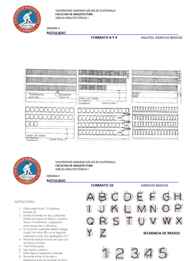 Ejercicios y Tareas de Rotulado | PDF