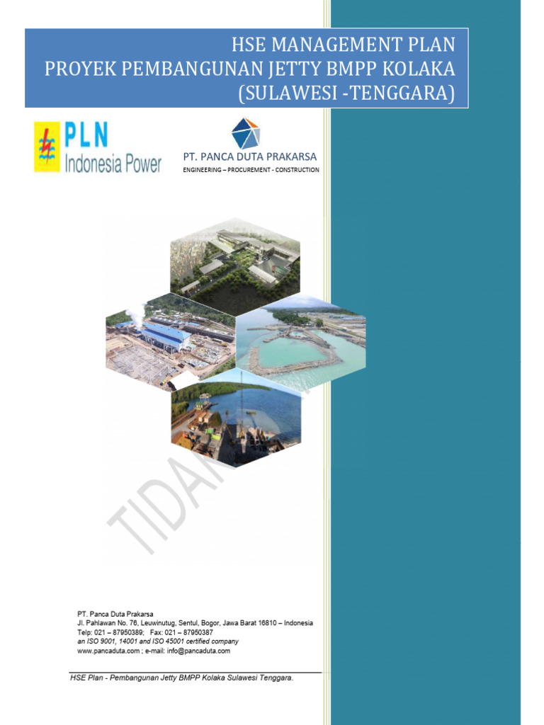 HSE Plan Pembangunan Jetty Kolaka | PDF