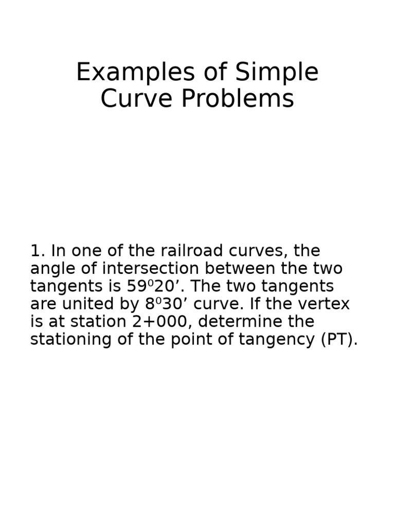ExamplesofSimpleCurveProblems A | PDF