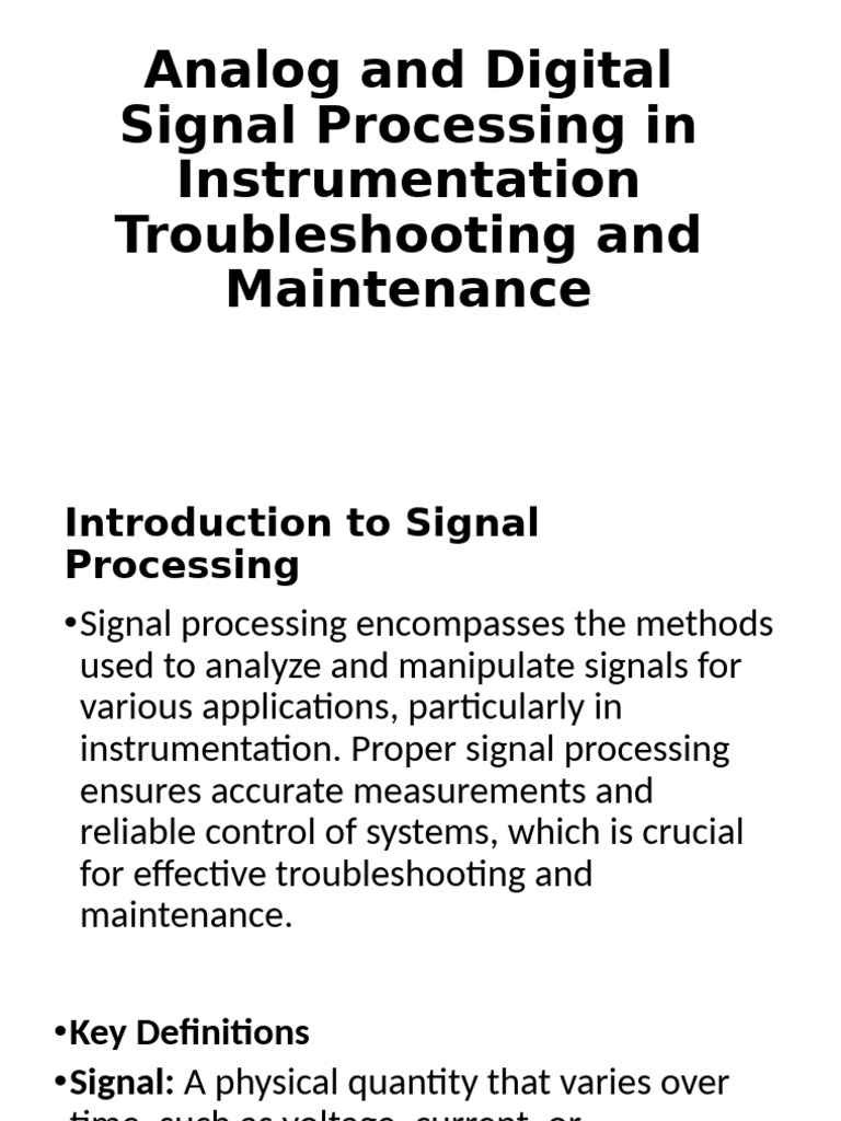 Week 3 - Analog and Digital Signal Processing in Instrumentation Troubleshooting | PDF | Digital ...