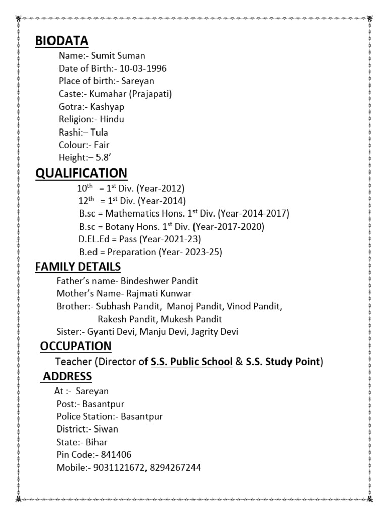BIODATA | PDF