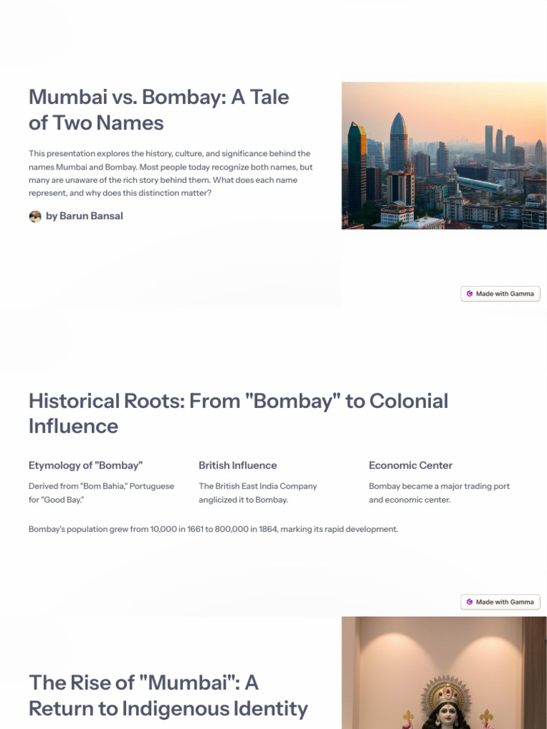 Mumbai Vs Bombay A Tale of Two Names | PDF | Mumbai | Liberal Arts ...