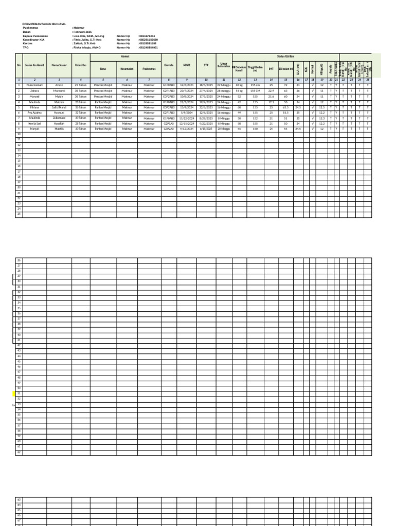 Lap Pantau Bumil Jan Panton Mesjid | PDF | Medical Specialties