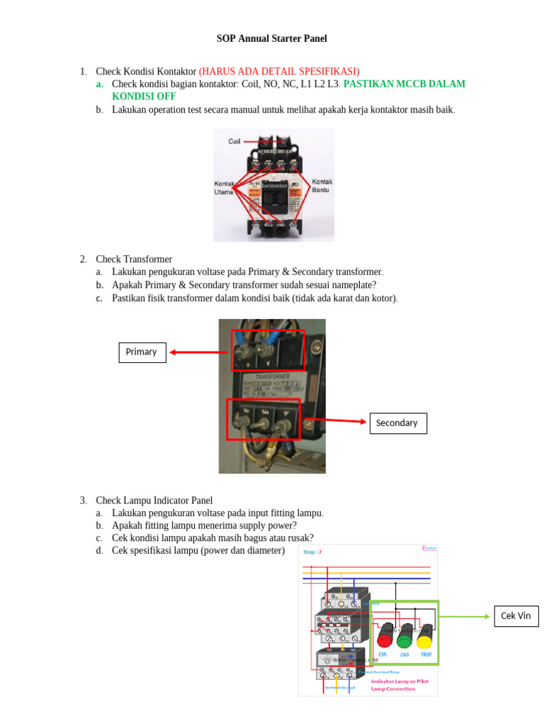 SOP Panel Starter Tahunan Lengkap | PDF