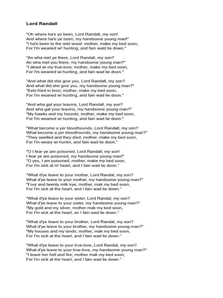 Lord Randall | PDF