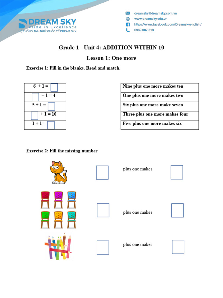 Grade 1 Addition Within 10 Activities | PDF