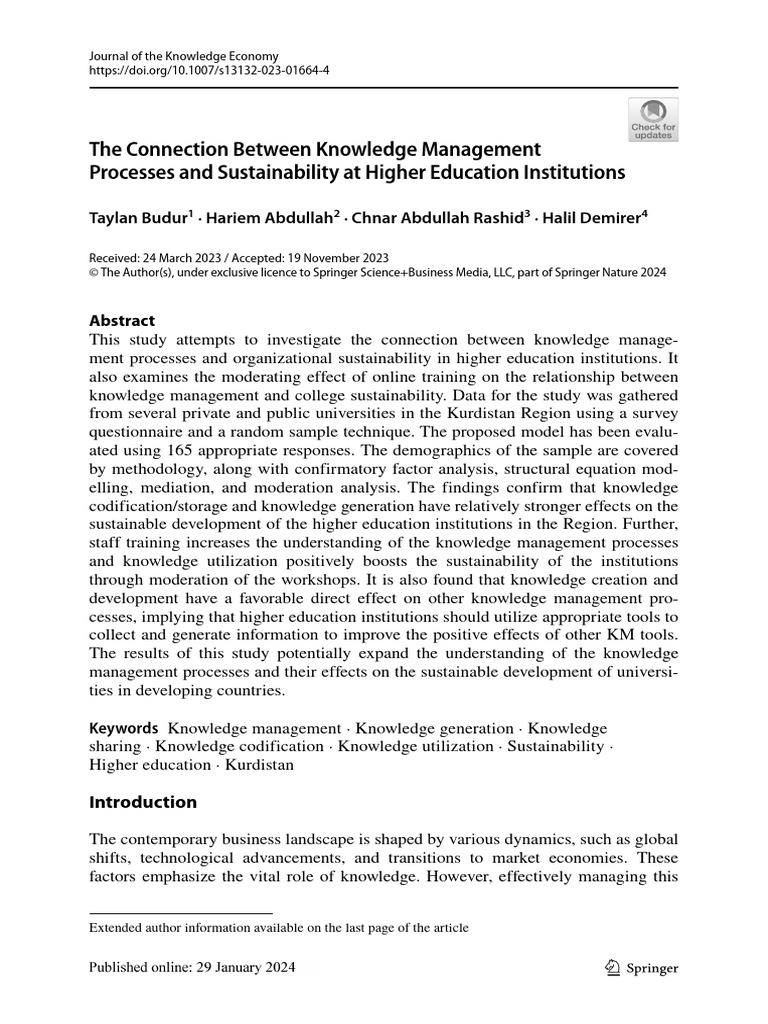 The Connection Between Knowledge Management Processes and ...
