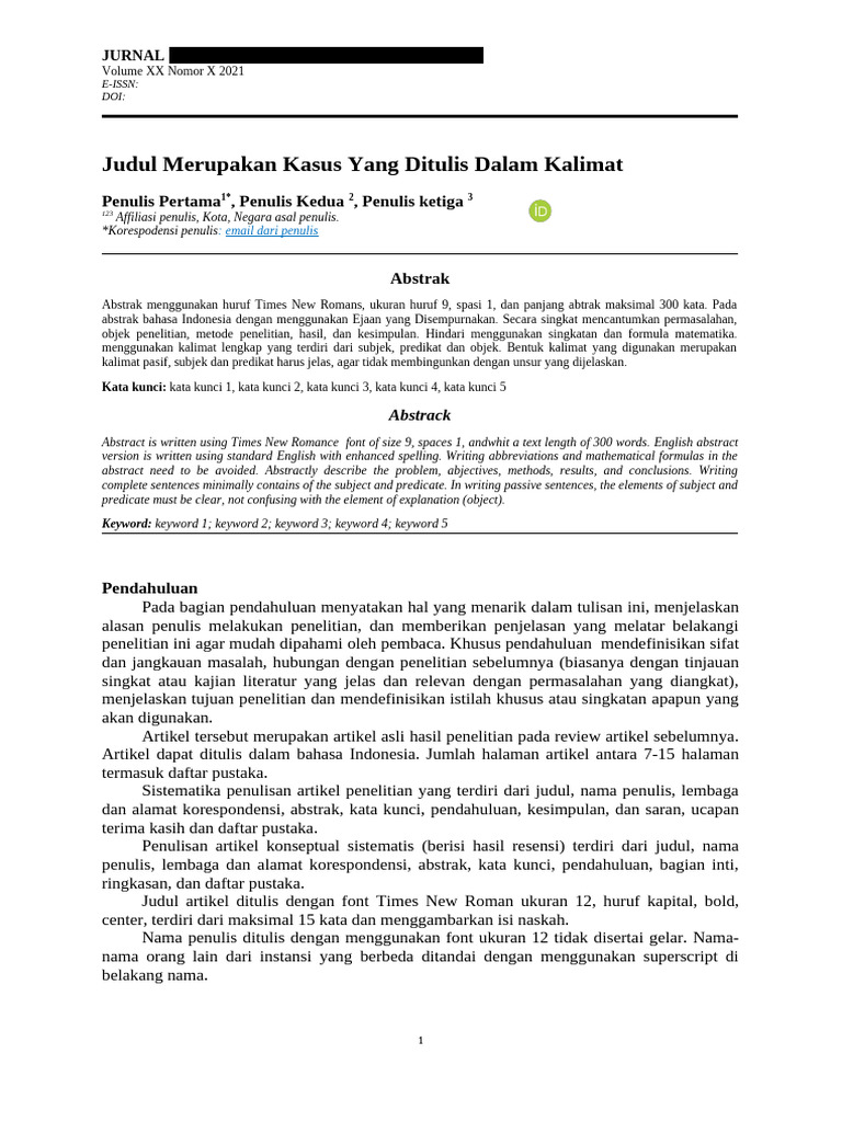 Template Tugas Artikel | PDF