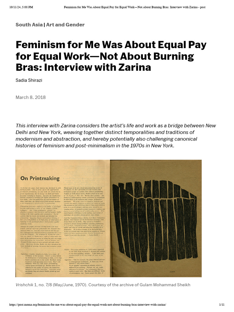 Feminism For Me Was About Equal Pay For Equal Work-Not About Burning ...