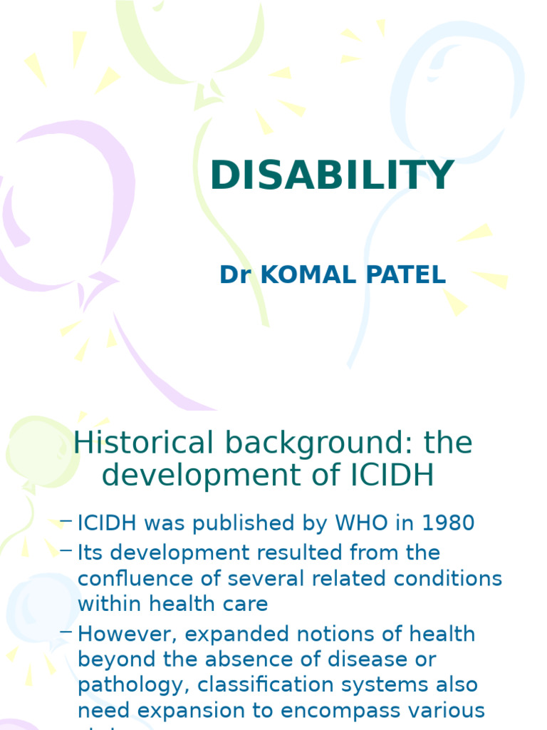 Understanding ICIDH and Disability Models | PDF | Disability | Human ...