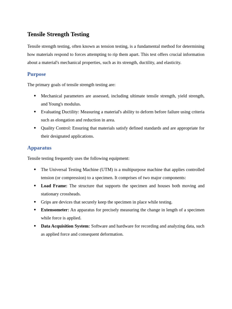 Tensile Strength Testing | PDF | Fracture | Deformation (Engineering)