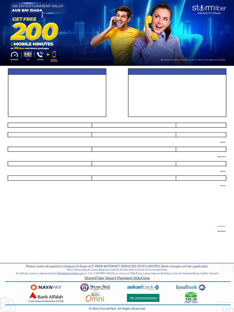 Atifullah Home Internet Invoice Mar'25 | PDF