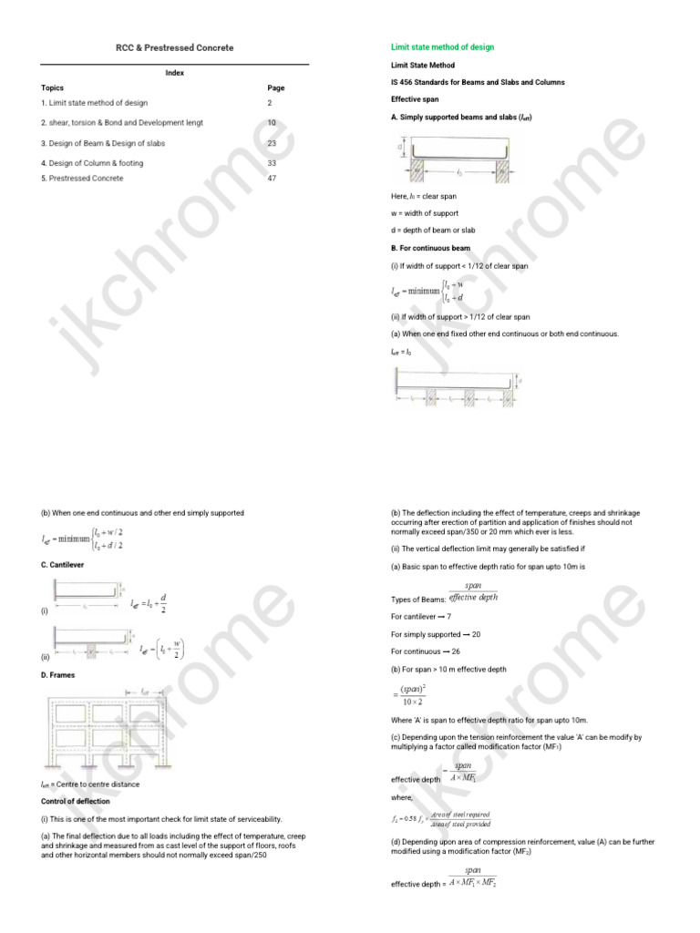 RCC & Prestress - SSC JE - JK Chrome | PDF | Bending | Beam (Structure)