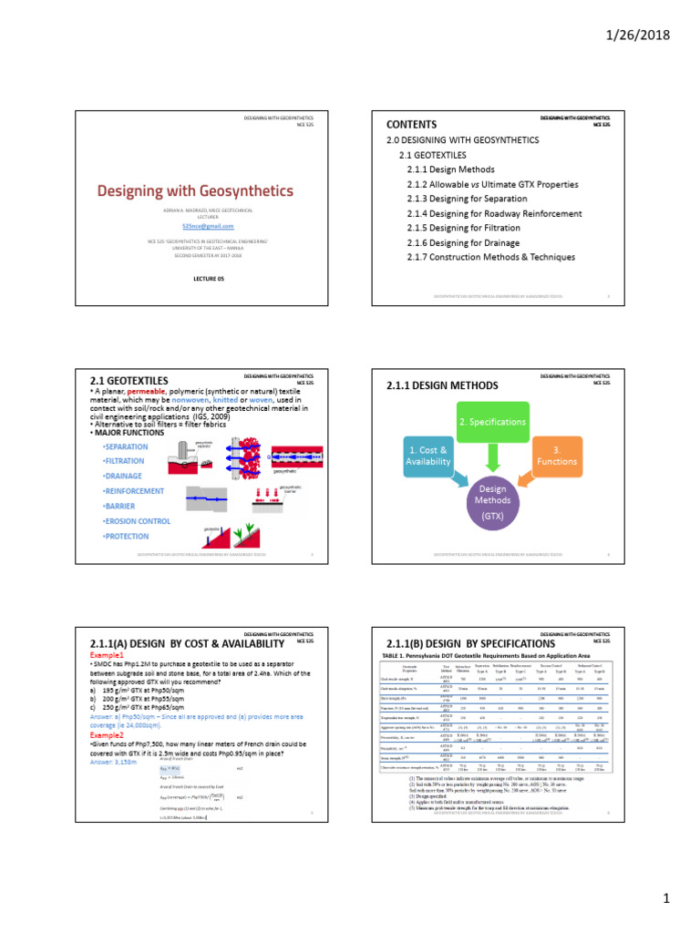 LEC05 Designing with Geosynthetics | PDF | Strength Of Materials | Mechanical Engineering