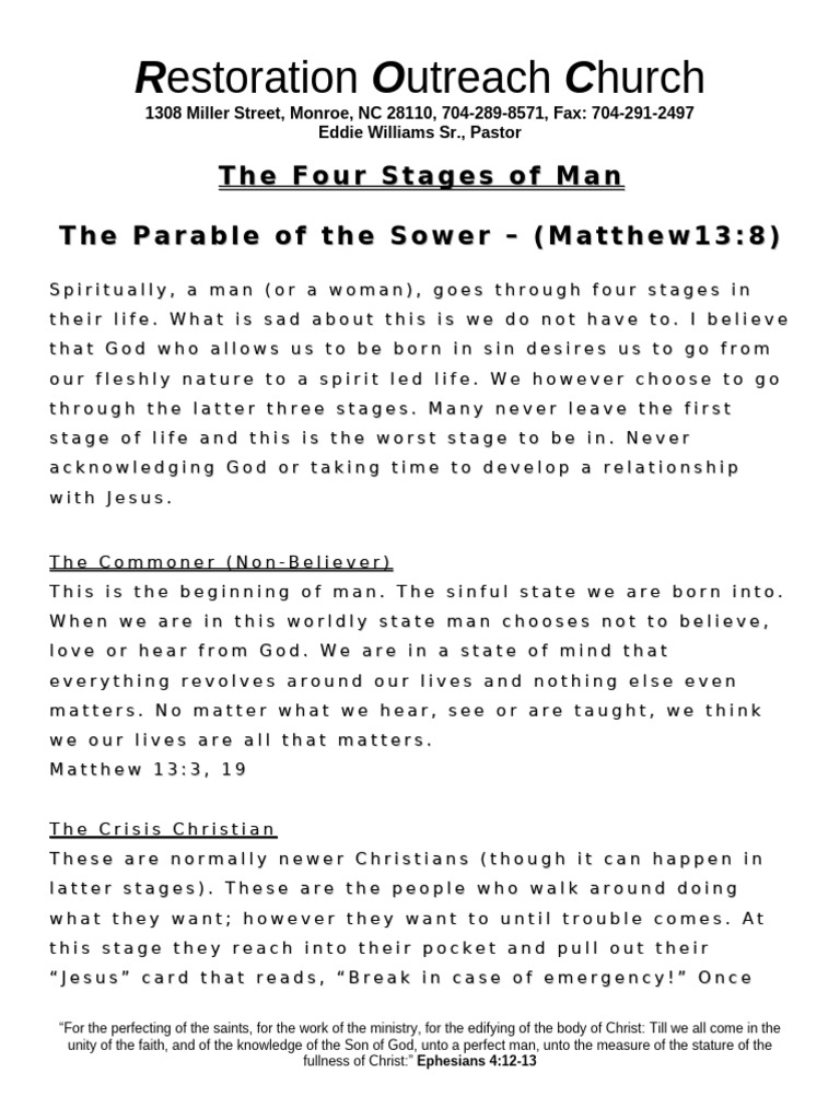 The Four Stages of Man | PDF | Jesus | Systematic Theology