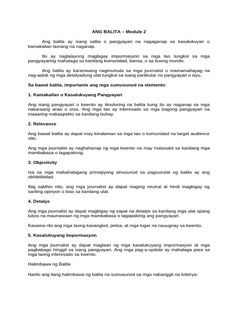 Ang Balita | PDF
