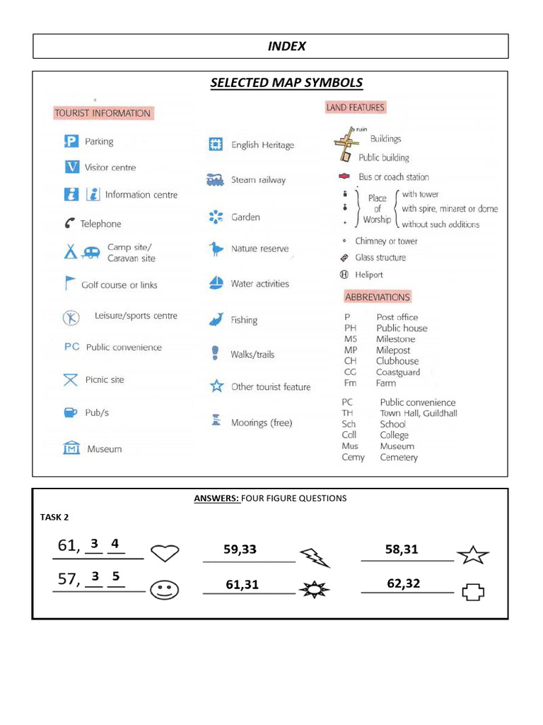 Four and Six Figure Grid Reference Answers | PDF