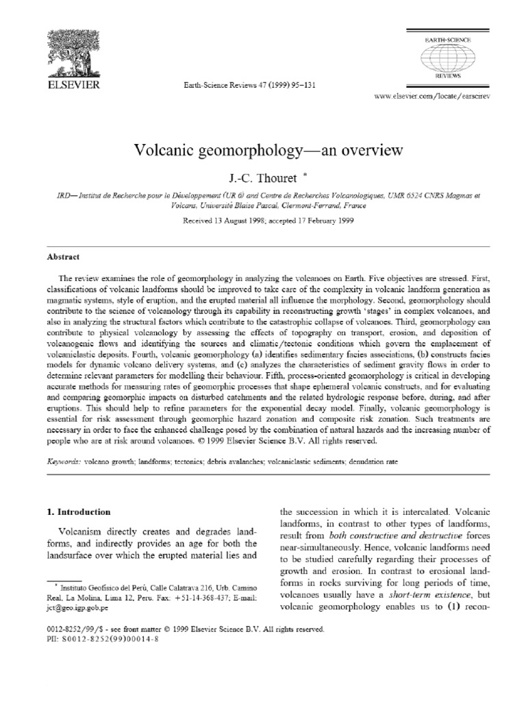 Thouret, 1999 - Volcanic Geomorphology-An Overview | PDF