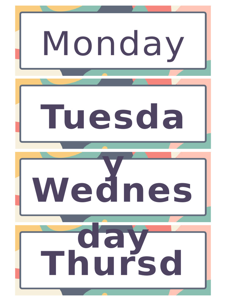 Weekly Calendar Overview | PDF