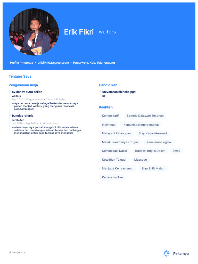 Erik Fikri_pintarnya_cv | PDF