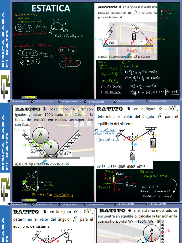 EJERCICIOS resueltos estatica | PDF