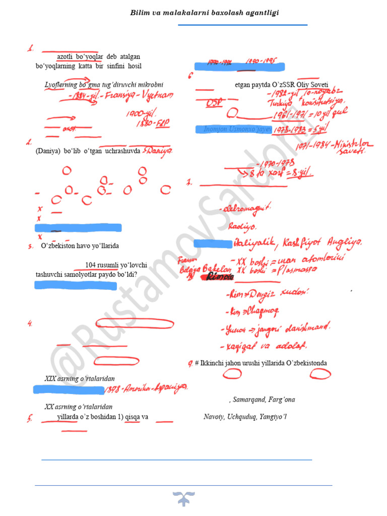 #Attestatsiya 80 X Variyantdek Javoblar | PDF