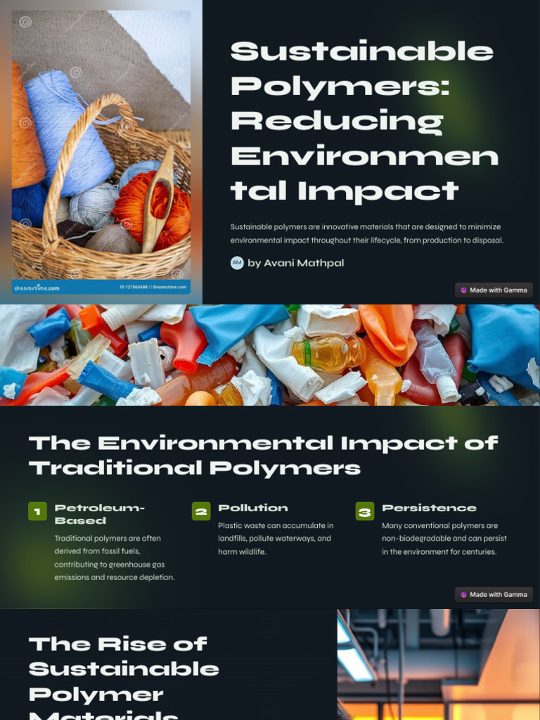 Sustainable Polymers Reducing Environmental Impact | PDF | Recycling ...